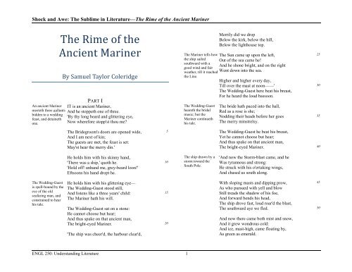 Rime Of Ancient Mariner Text
