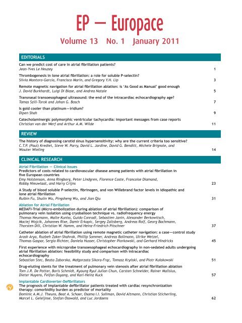 Table of Contents (PDF) - EP Europace