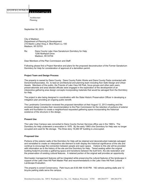 Letter of Intent - City of Madison, Wisconsin