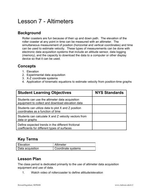 Lesson 5 - Altimeters