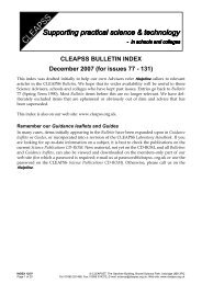 Student Safety Sheets - CLEAPSS