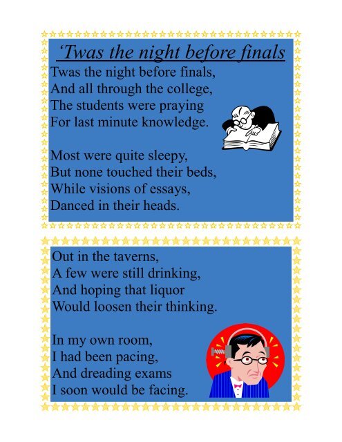 'Twas the night before finals