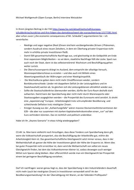 Interview mit Michael Wohlgemuth