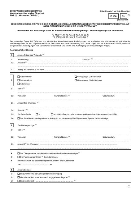 E 106 CH - Comparis.ch