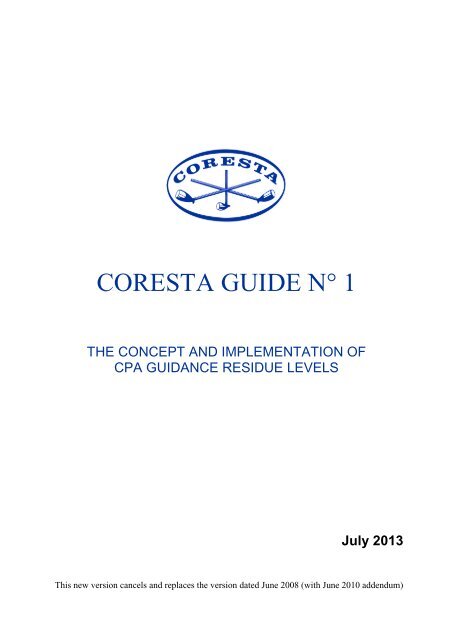 CORESTA Guide N° 1