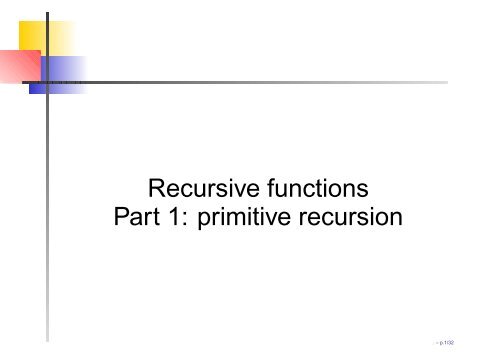 Recursive functions Part 1: primitive recursion