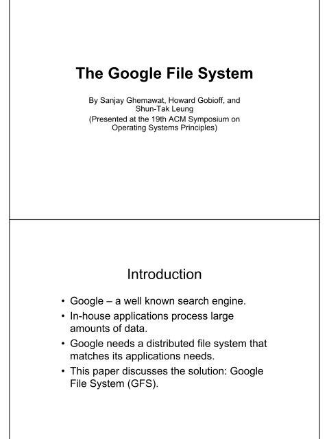 The Google File System