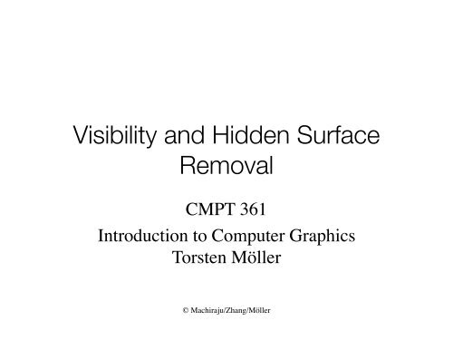 Visibility and Hidden Surface Removal