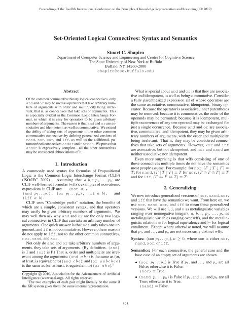 Set Oriented Logical Connectives Computer Science And