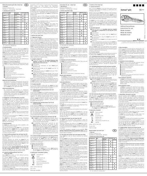 tomas®-pin Gebrauchsanweisung - DENTAURUM