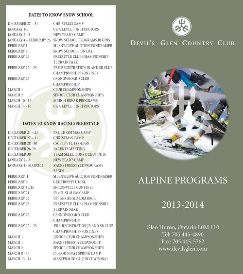 Program Brochure - Devil's Glen Country Club