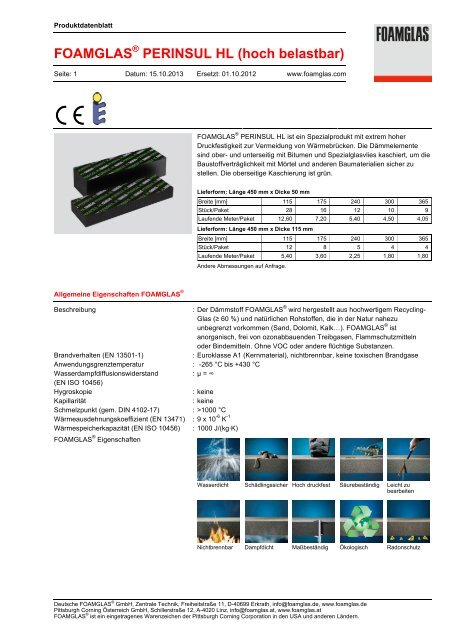 FOAMGLAS® PERINSUL HL (hoch belastbar) - Edilportale