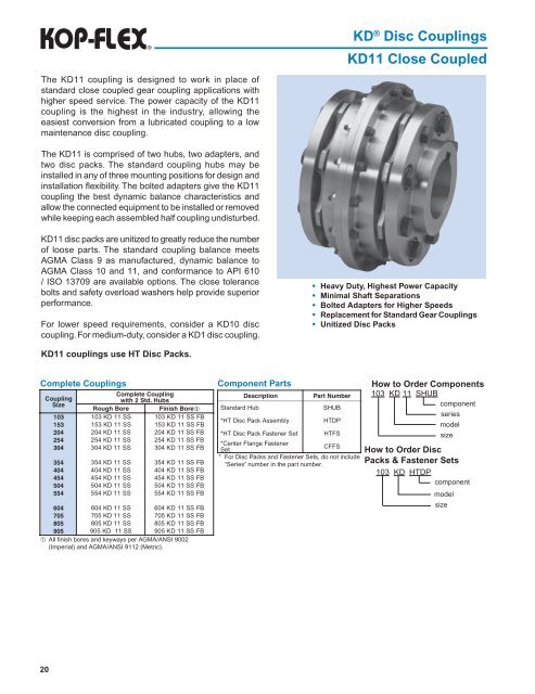 The KD11 coupling is desi