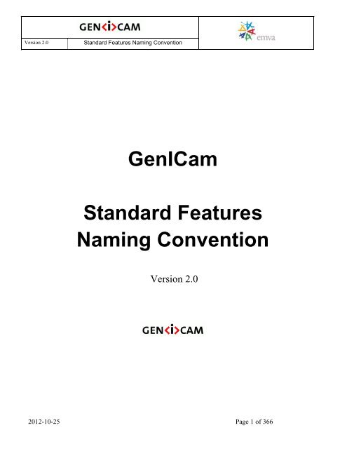 GenICam Standard Features Naming Convention - EMVA