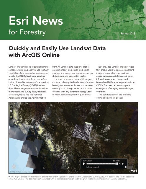 Quickly and Easily Use Landsat Data with ArcGIS Online - Esri