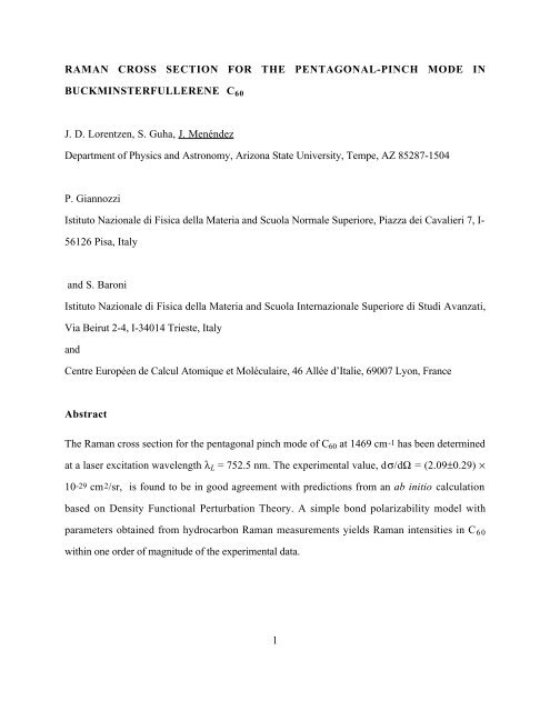 RAMAN CROSS SECTION FOR THE PENTAGONAL-PINCH MODE ...
