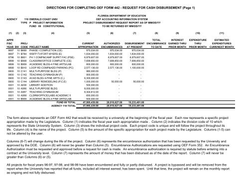 OEF Form 442 - Florida Department of Education