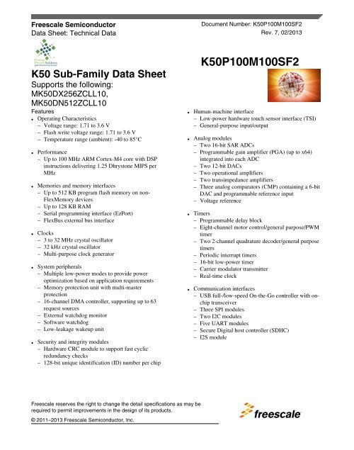 Technical Data Sheet - Freescale
