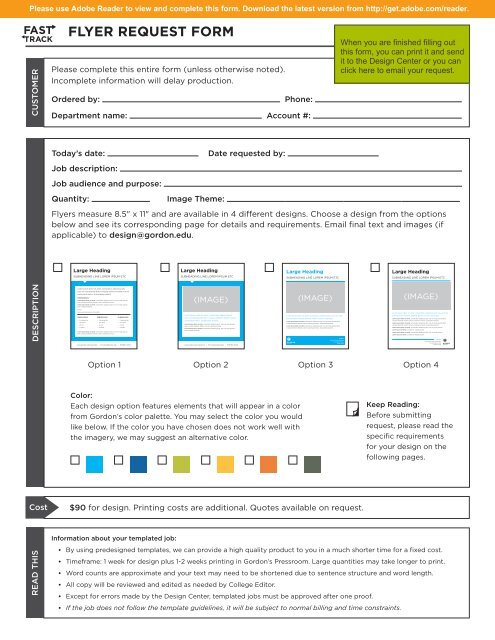 FLYER REQUEST FORM - Gordon College