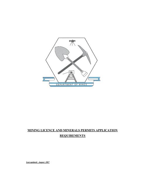 Mining Licence and Minerals Permit Application guidelines