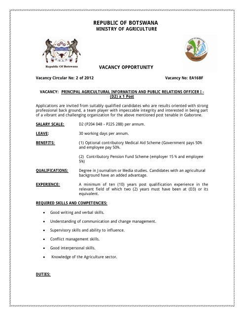 REPUBLIC OF BOTSWANA - Government of Botswana