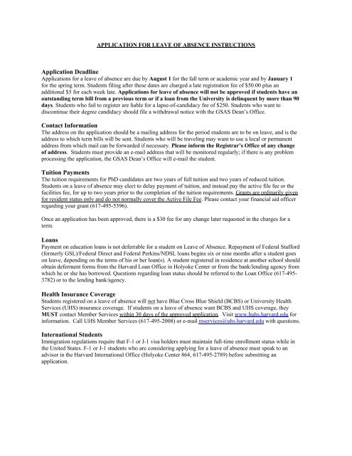 Leave of Absence Application