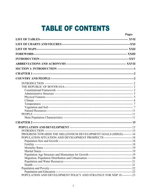 Volume 1 - Government of Botswana