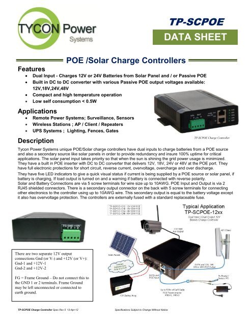 POE /Solar Charge Controllers - Tycon Power