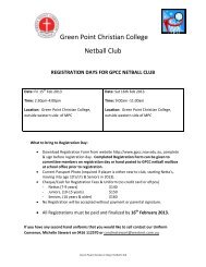 2013 GPCC Netball Club Registration Form - Green Point Christian ...