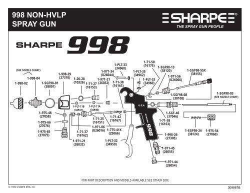 309987A 998 Non-HVLP Spray Gun, Sharpe