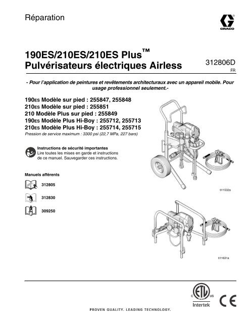 312806D - 190ES/210ES/210ES Plus Airless Sprayer ... - Graco Inc.