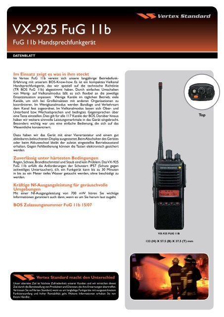 VX-925 Serie Technische Daten - Vertex Standard