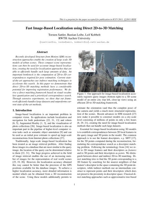 Fast Image-Based Localization using Direct 2D-to-3D Matching