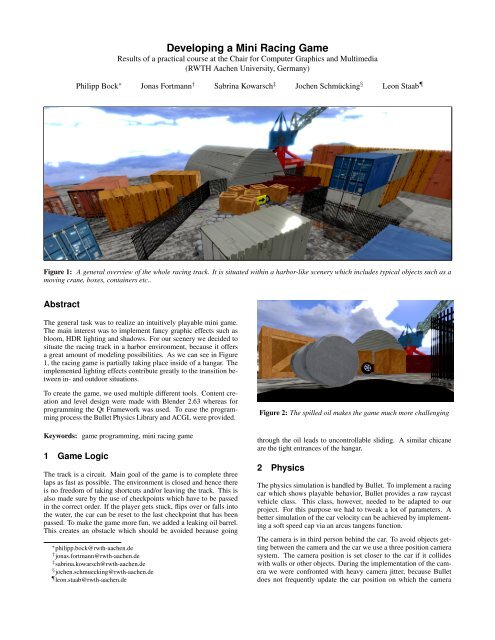 Report - Computer Graphics Group at RWTH Aachen - RWTH ...