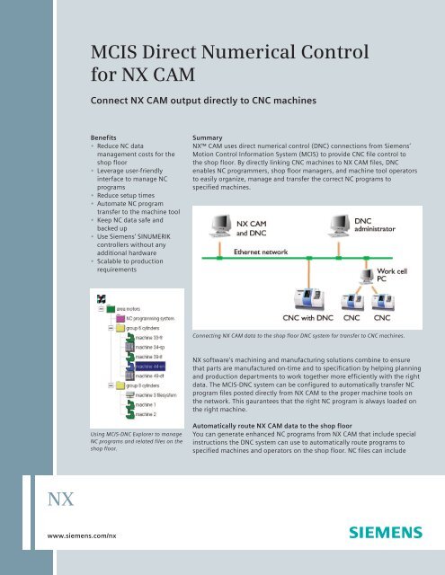 MCIS Direct Numerical Control For NX CAM