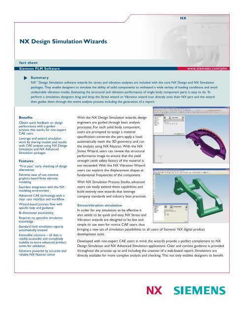 NX Design Simulation Wizards Fact Sheet