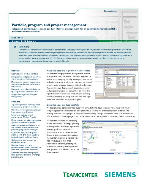 Portfolio, Program and Project Management Fact Sheet