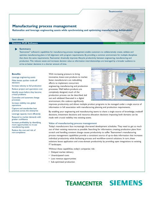 Manufacturing Process Management fact sheet