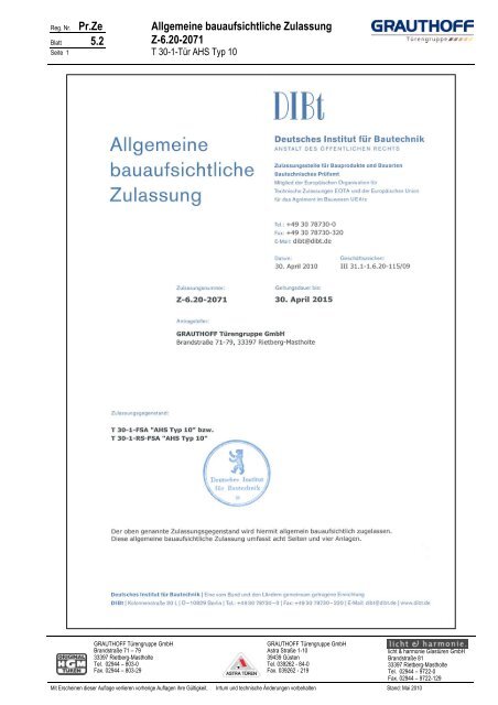 Allgemeine Bauaufsichtliche Zulassung
