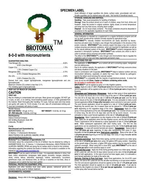 Brotomax 8-0-0 - Greenbook.net