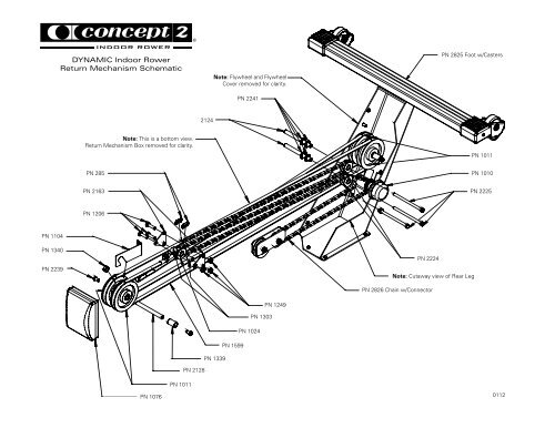 DYNAMIC Indoor Rower Return Mechanism Schematic - Green Fit Co.