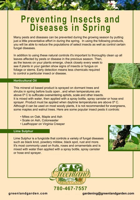 Preventing Insects and Diseases in Spring - Greenland Garden Centre
