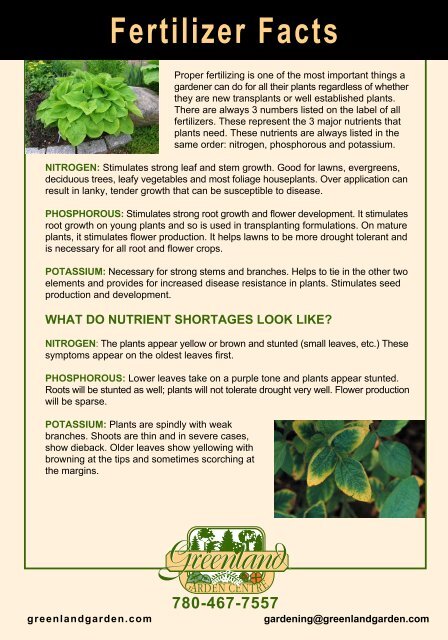 Fertilizer Facts - Greenland Garden Centre