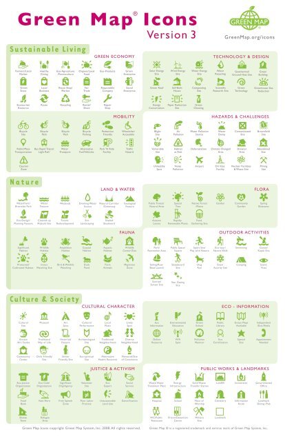 Green Map Icons Poster - Green Map System