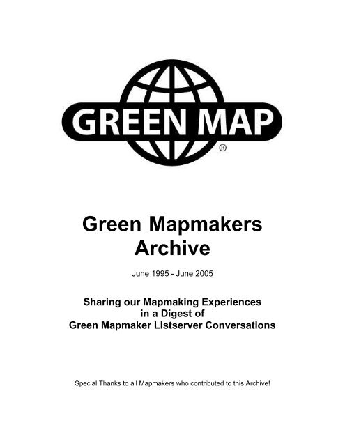 Table of Contents - Green Map System