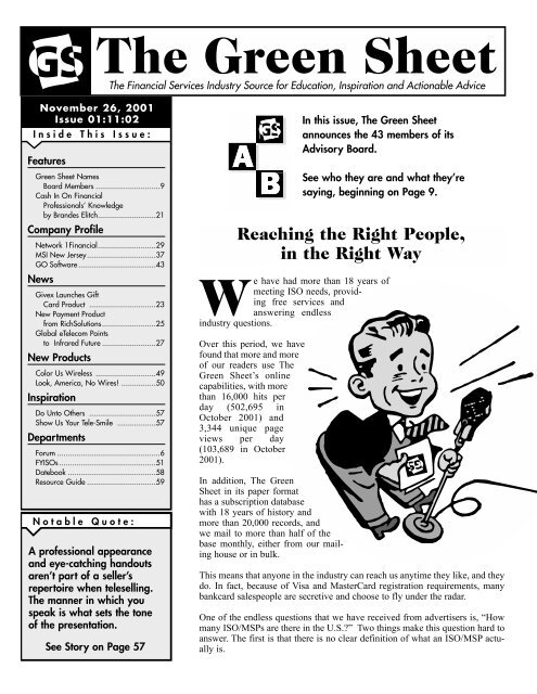 Download - The Green Sheet