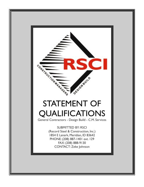 Statement of qualifications - Rsci