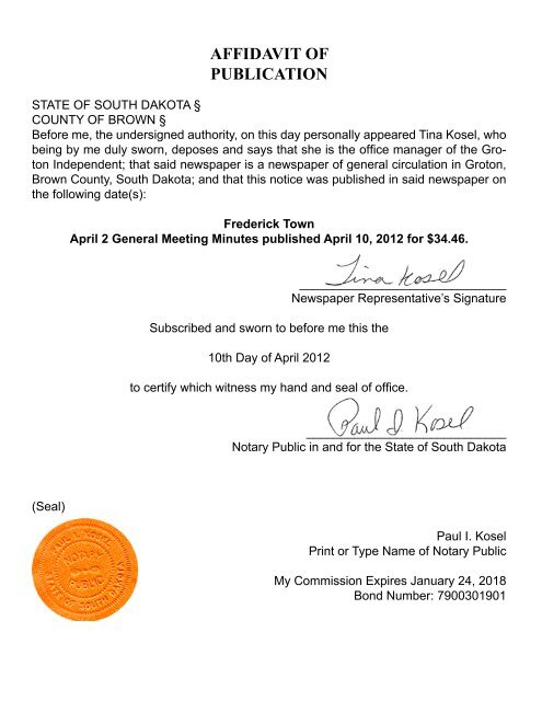 Affidavit Of Publication Requirements - Catalog Library