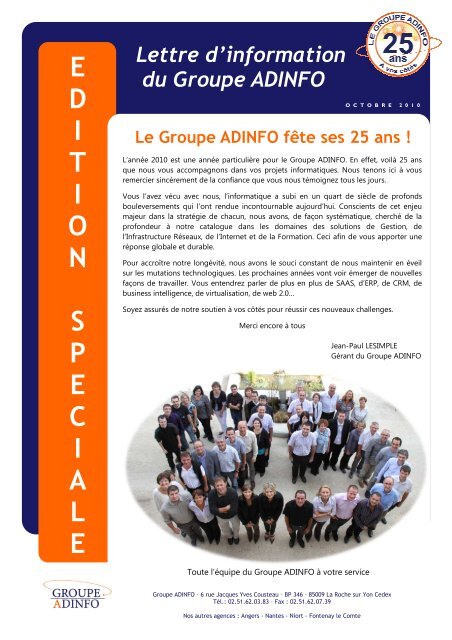 LETTRE SEPT 2010 \(Lecture seule\) - Groupe ADINFO