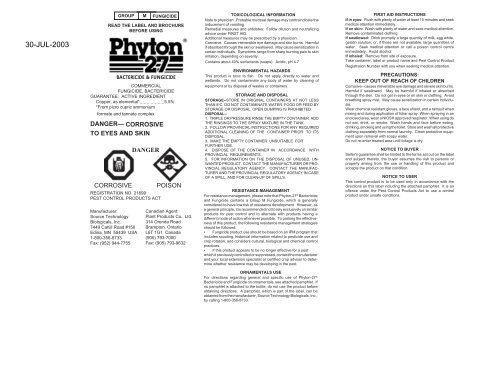 Phyton 27 BACTERICIDE & FUNGICIDE - Direct Solutions